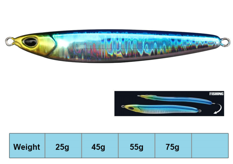 25g 45g 55g 75g Sardine Slider Metal Jig Lure Long Casting Fishing Jig Slow Pitch Jigging Bait